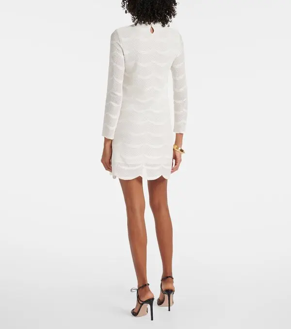 TOM FORD Knitted Scalloped Cotton And Silk Mini Dress