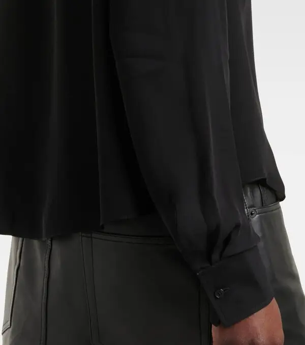 Wardrobe.NYC Tie-neck Silk Blouse