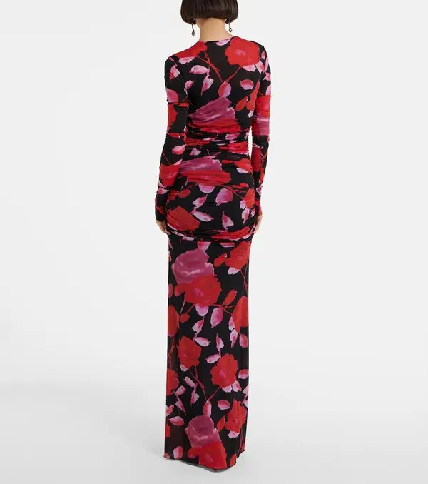 Blumarine Printed Maxi Dress - Black
