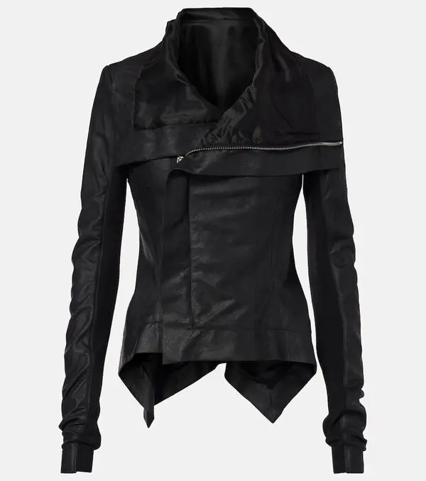 Rick Owens Naska Leather Biker Jacket - Black
