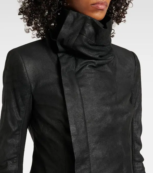 Rick Owens Naska Leather Biker Jacket - Black