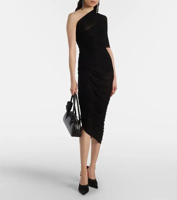 Magda Butrym One-shoulder Ruched Midi Dress