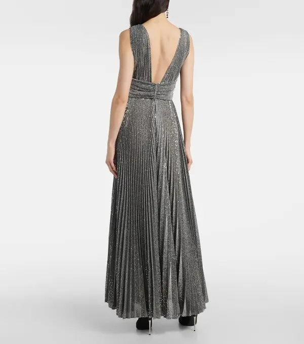 Dolce & Gabbana Metallic Plissé Cocktail Dress
