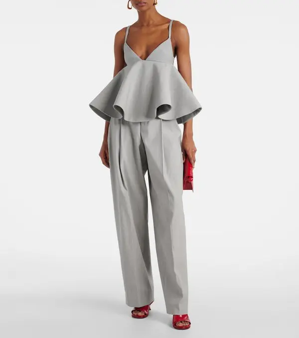 Jacquemus Curzio Mid-rise Wide-leg Trousers - Grey