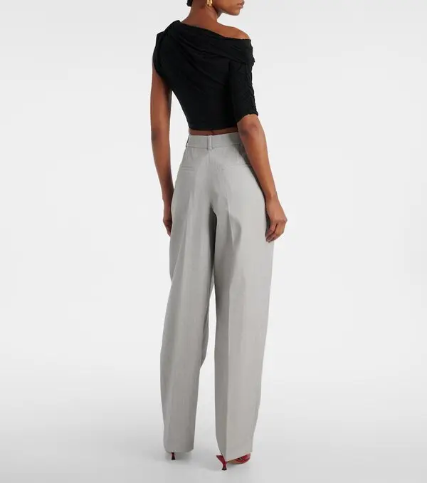 Jacquemus Curzio Mid-rise Wide-leg Trousers - Grey