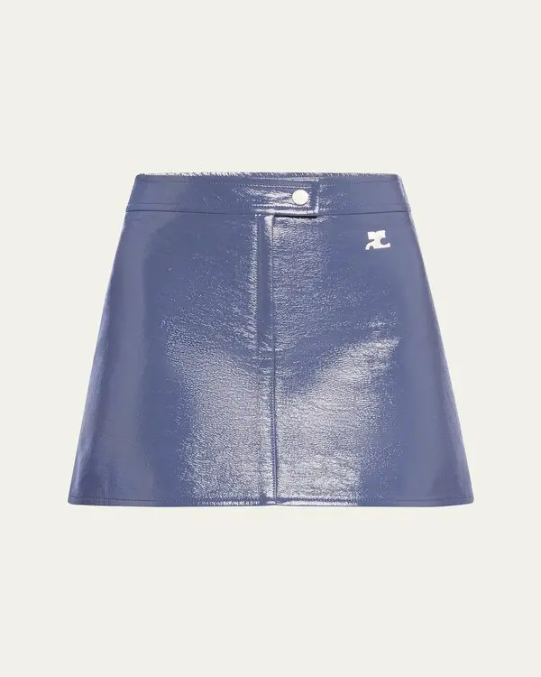COURREGES Vinyle Reedition Mini Skirt - Dkblue