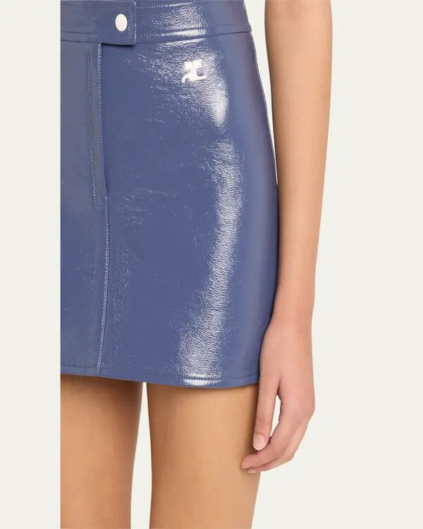 COURREGES Vinyle Reedition Mini Skirt - Dkblue