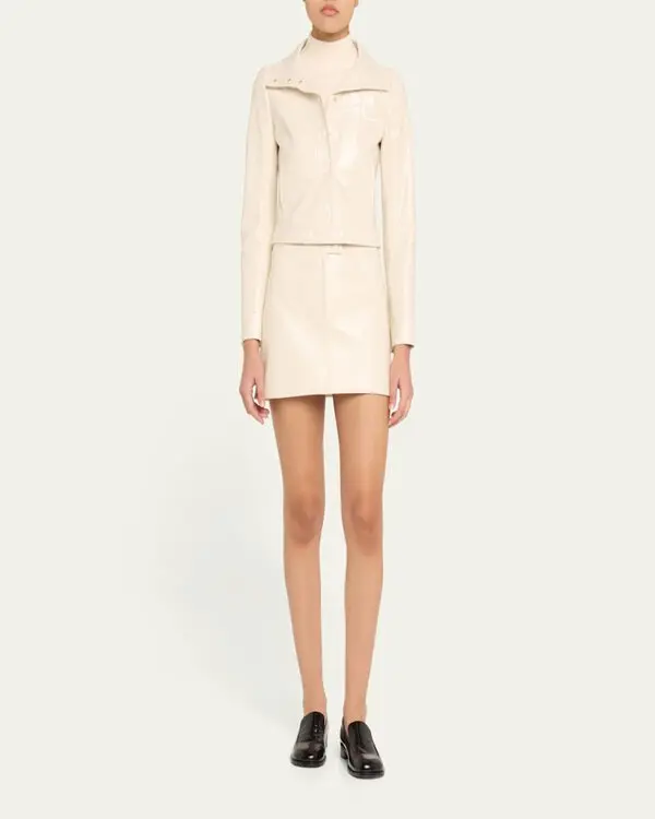 COURREGES Vinyle Reedition Mini Skirt - Dkblue