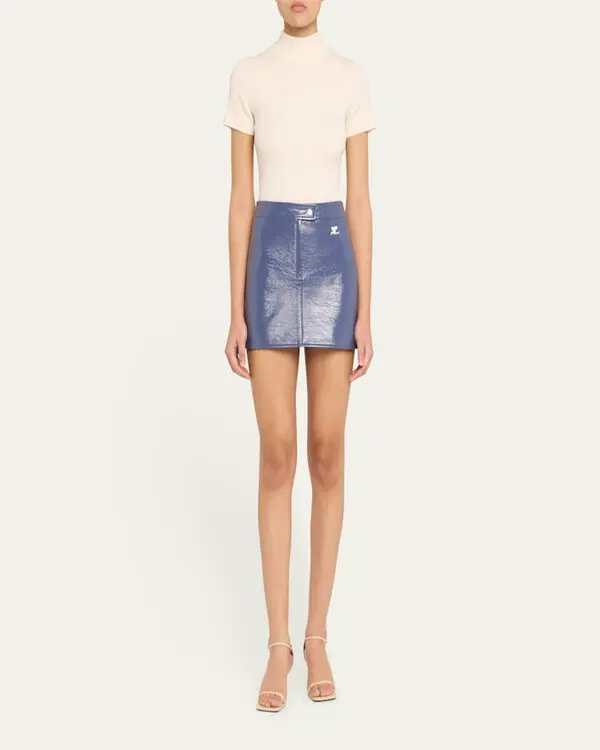 COURREGES Vinyle Reedition Mini Skirt - Dkblue