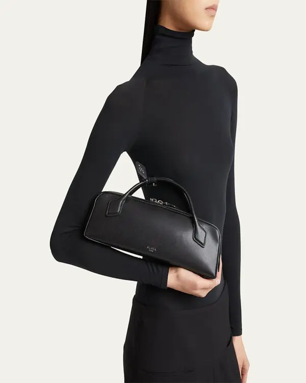 Alaïa Le Teckel Top-handle Bag In Grained Leather