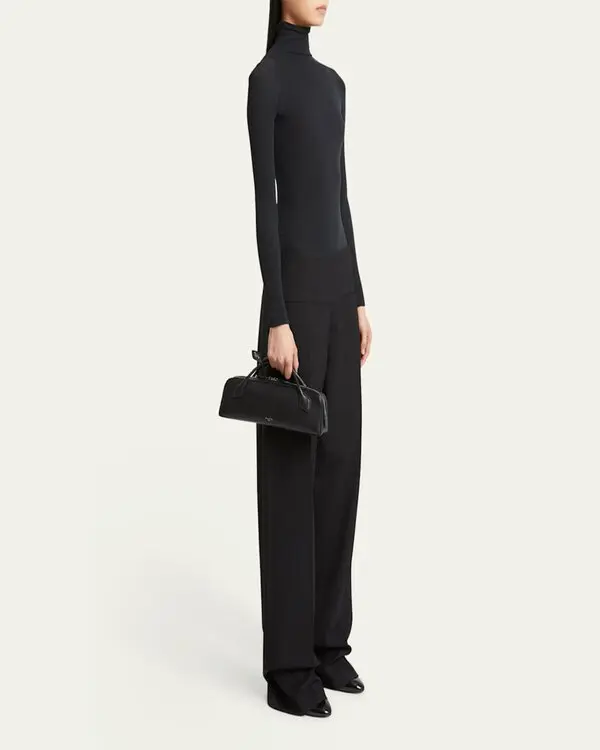 Alaïa Le Teckel Top-handle Bag In Grained Leather