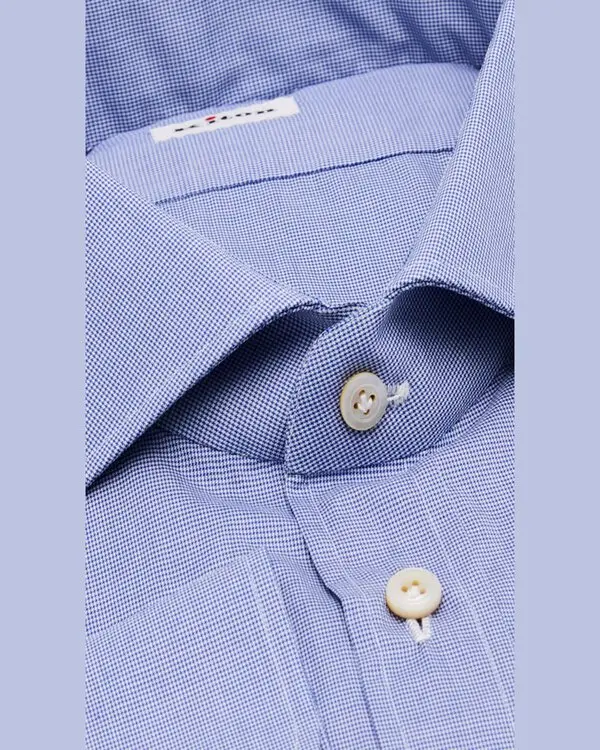 Kiton Cotton Micro-houndstooth Dress Shirt