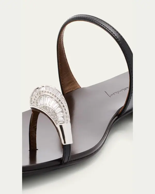 GIUSEPPE ZANOTTI Crystal Jewel Leather Sandals