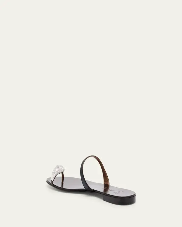 GIUSEPPE ZANOTTI Crystal Jewel Leather Sandals