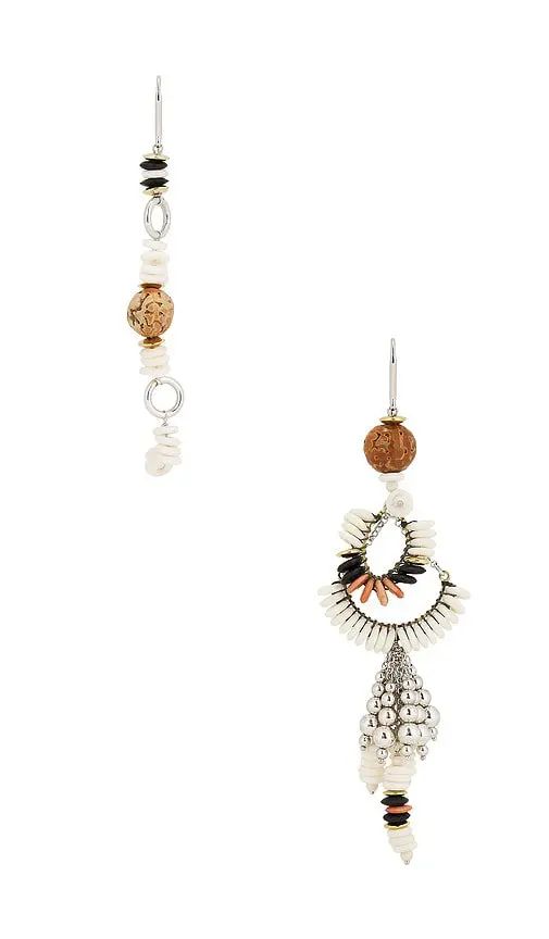 Isabel Marant Asymmetric Dangle Earrings - Ecru & Silver