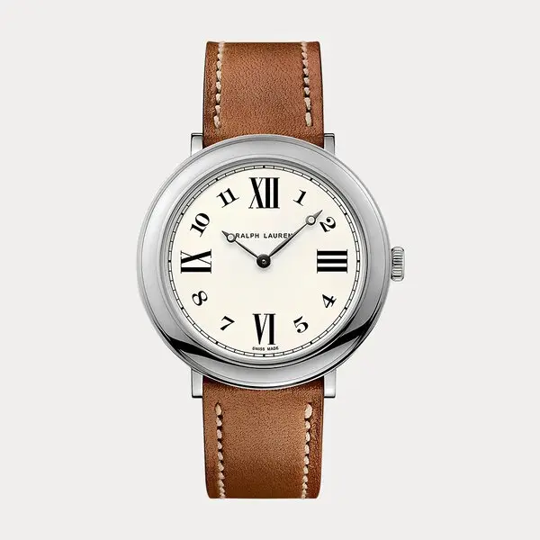 Ralph Lauren 38 Mm Steel Watch - White Dial