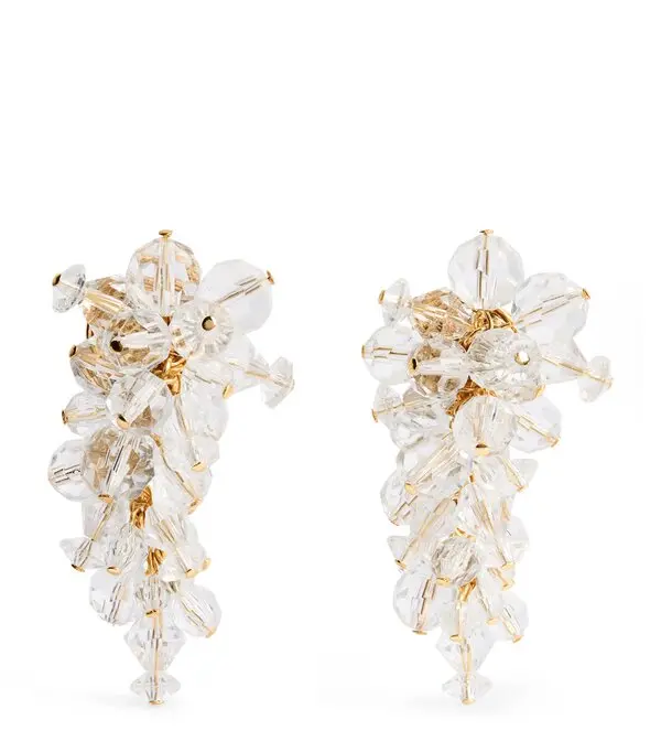 Carolina Herrera Beaded Cluster Earrings - Clear