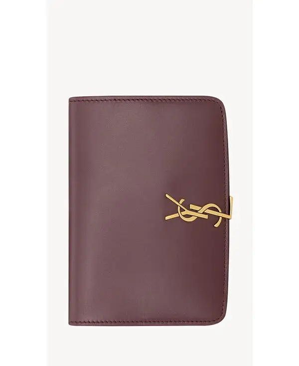 Saint Laurent Voltaire Passport Case - Rouge Cabernet