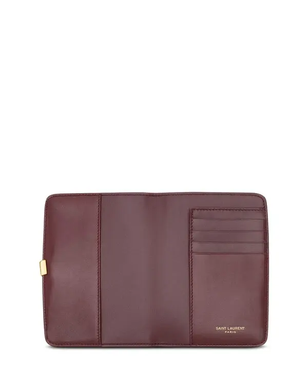 Saint Laurent Voltaire Passport Case - Rouge Cabernet