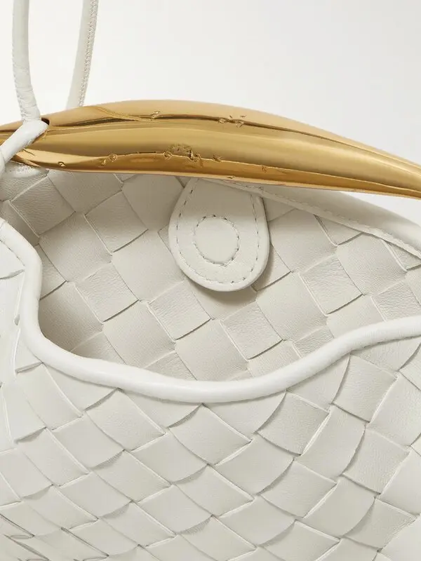 Bottega Veneta Sardine Mini Embellished Intrecciato Leather Shoulder Bag - Neutrals