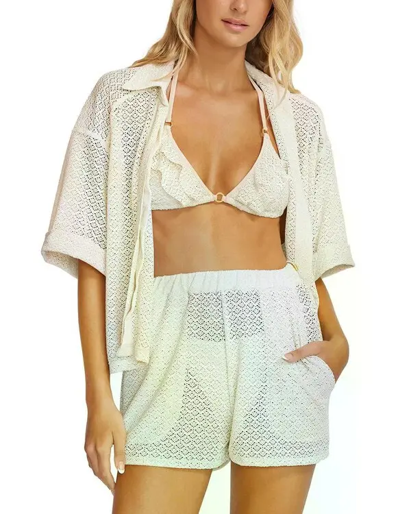 PQ Button Up Shirt Swim Cover-up