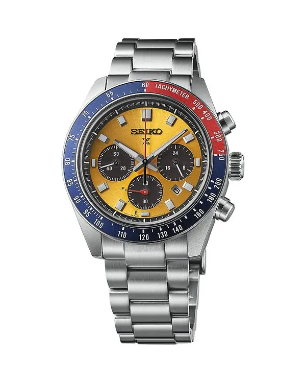 SEIKO Prospex Speedtimer 5 Chronograph, 41mm - Yellow/silver