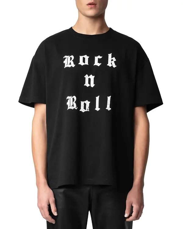 Zadig&Voltaire Teddy Cotton Studded Rock N Roll Graphic Tee