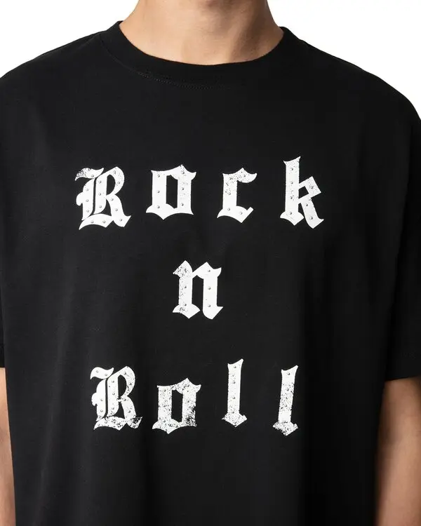 Zadig&Voltaire Teddy Cotton Studded Rock N Roll Graphic Tee