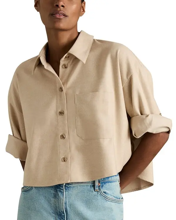 REISS Lenny Cropped Shirt