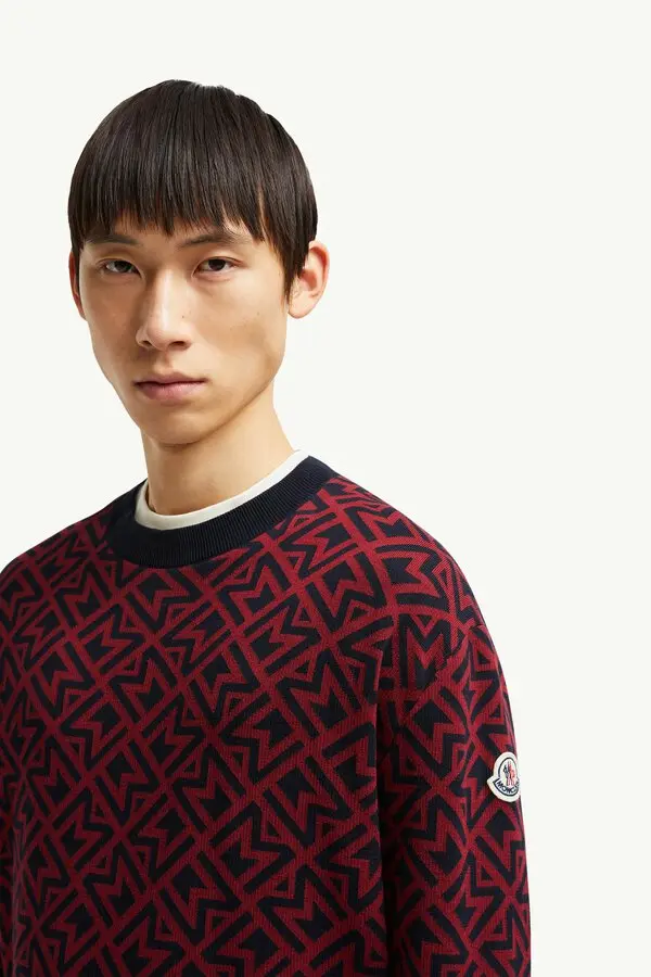 Moncler Monogram Cotton Jacquard Sweater