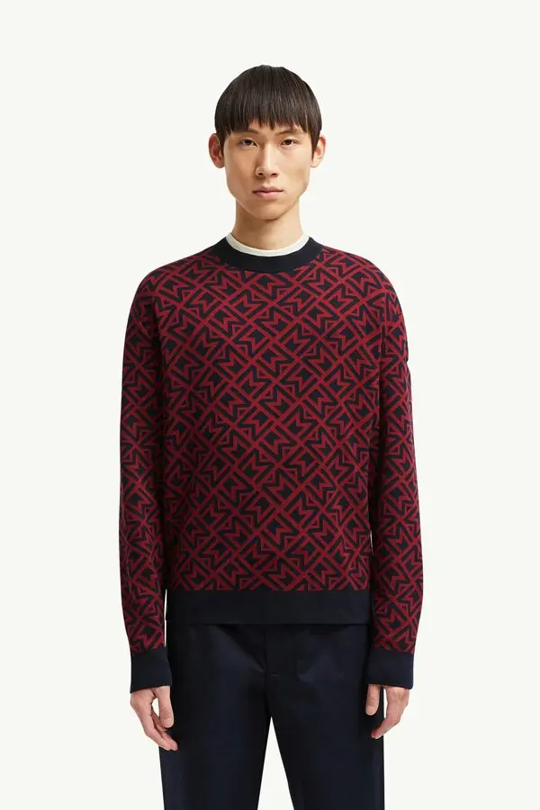 Moncler Monogram Cotton Jacquard Sweater