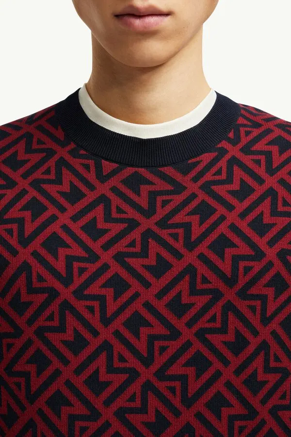Moncler Monogram Cotton Jacquard Sweater