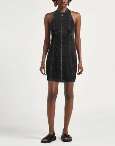 Diesel Mini Flared Denim Dress In Black - 77% Off | Editorialist