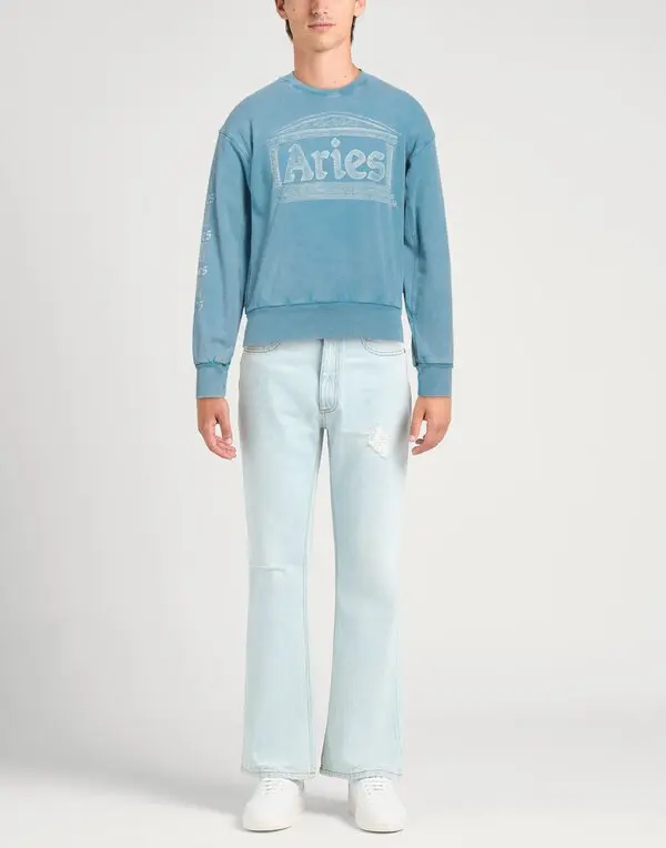 Aries Cotton Fleece Sweatshirt - Blue