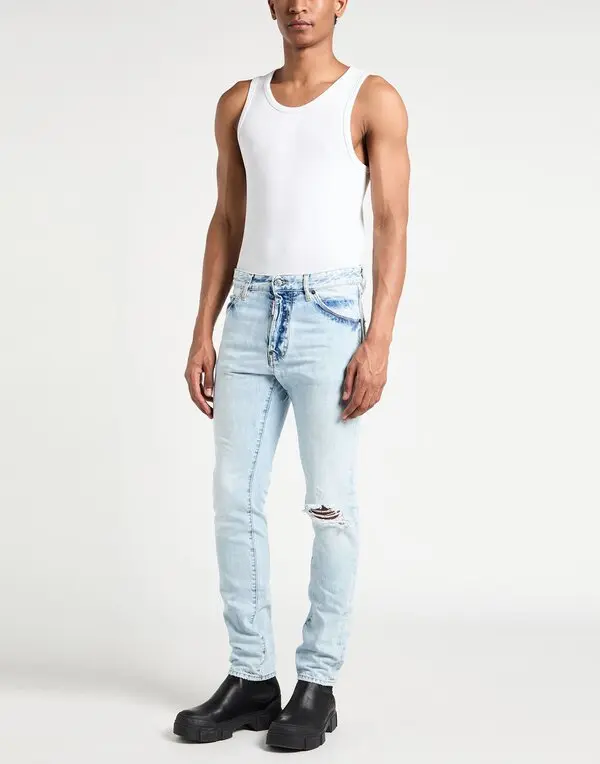 Dsquared2 Light Wash Distressed Skinny Jeans - Blue