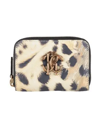 Roberto Cavalli Coin Purse Bull Skin - Beige