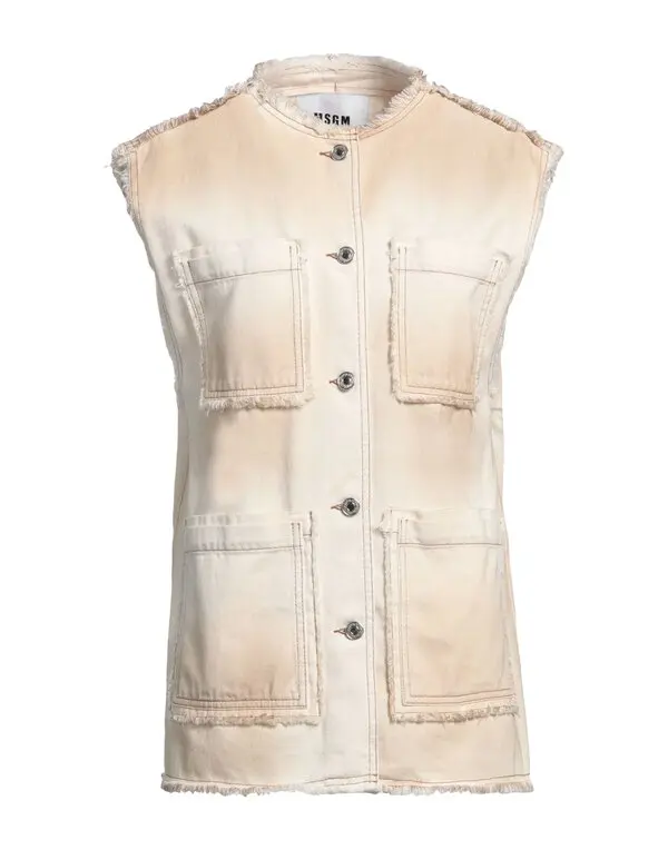MSGM Denim Outerwear Cotton Vest
