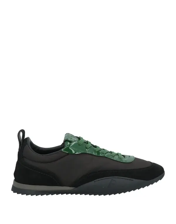 FERRAGAMO Low-top Calfskin And Textile Fiber Sneakers