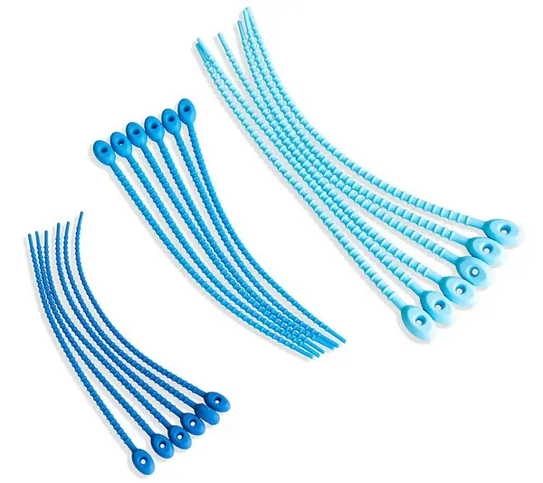SIFTR Set Of 18 Multifunction Silicone Reuseable Ties