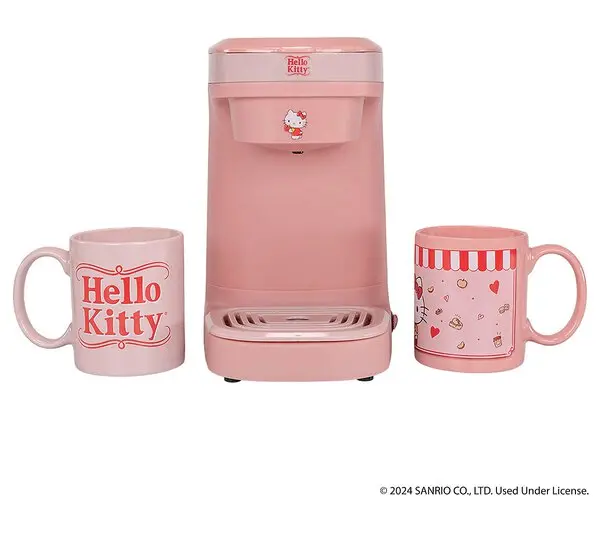 UNCANNY BRANDS Hello Kitty Single-serve Coffee Maker W/ Mugs - One-color