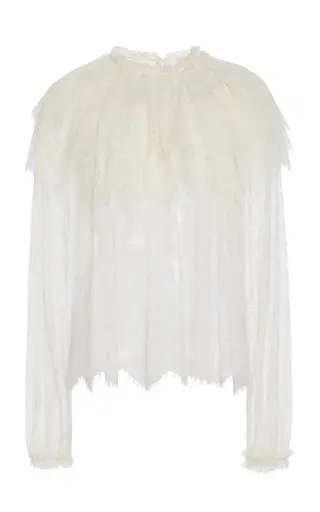 Ulla Johnson Viviane Capelet Lace Shirt - Ivory