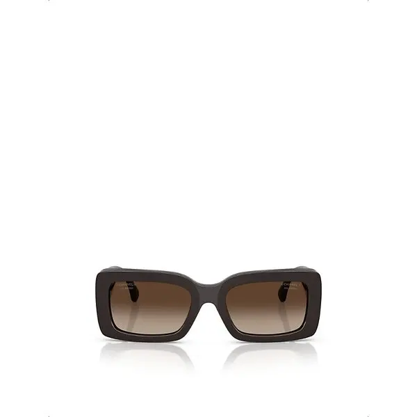 Chanel Ch5534 Rectangle-frame Sunglasses - Brown