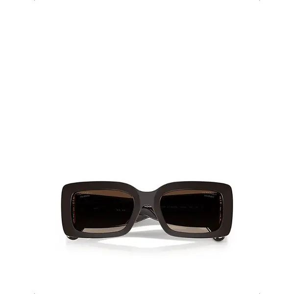 Chanel Ch5534 Rectangle-frame Sunglasses - Brown
