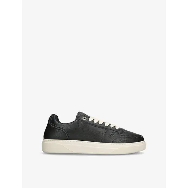 REPRESENT Brand-embossed Leather Low-top Trainers - Black
