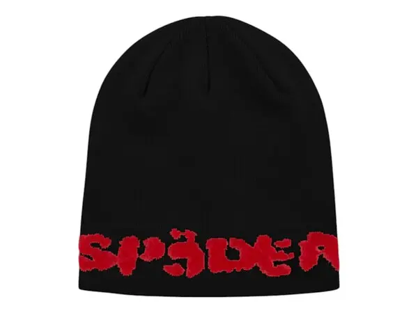 SP5DER Fuzzy Logo Mohair Beanie - Black