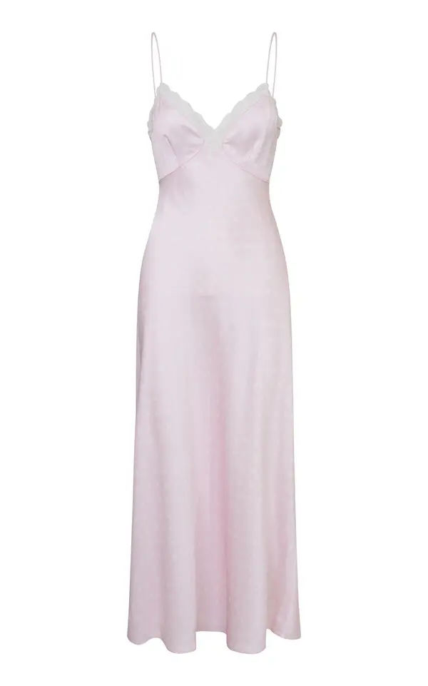 LoveShackFancy Manuela Sheer Maxi Dress - Light Pink
