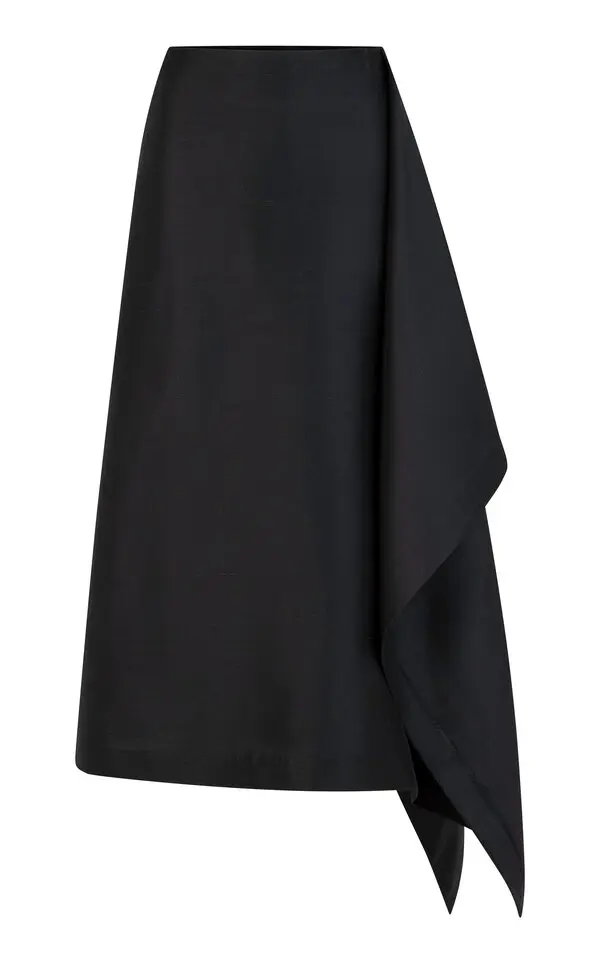 HEIRLOME Mel Draped Silk Crepe Skort - Black