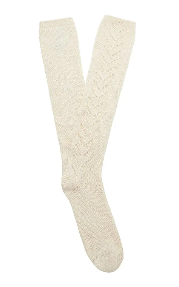 Valentino Garavani Cotton Knee Socks - Neutral