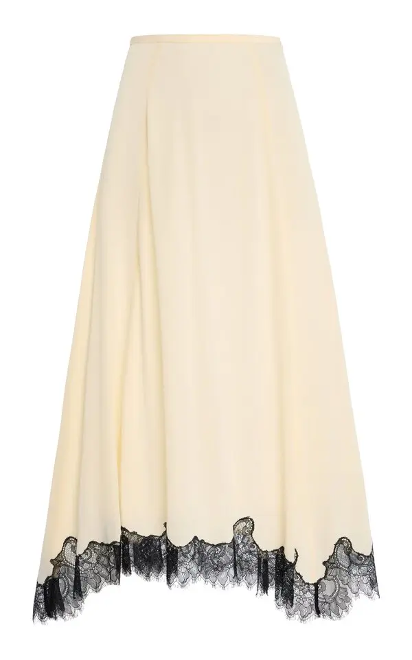 Ulla Johnson Rosine Asymmetrical Silk Skirt - Black,white