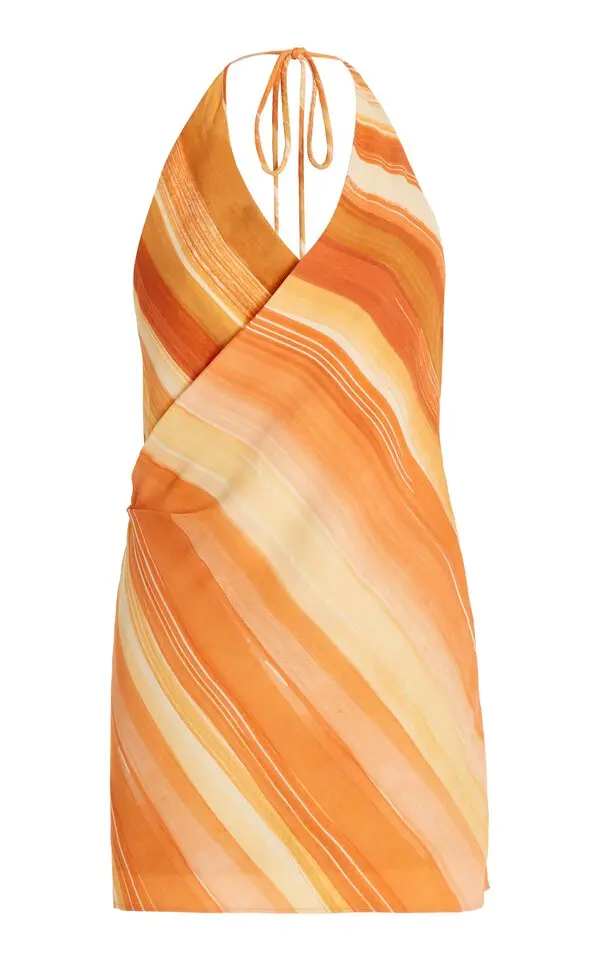Significant Other Patrice Striped Halter Dress - Orange